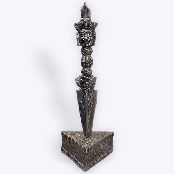 Hand Carved Iron Phurba Stands – Sacred Treasures